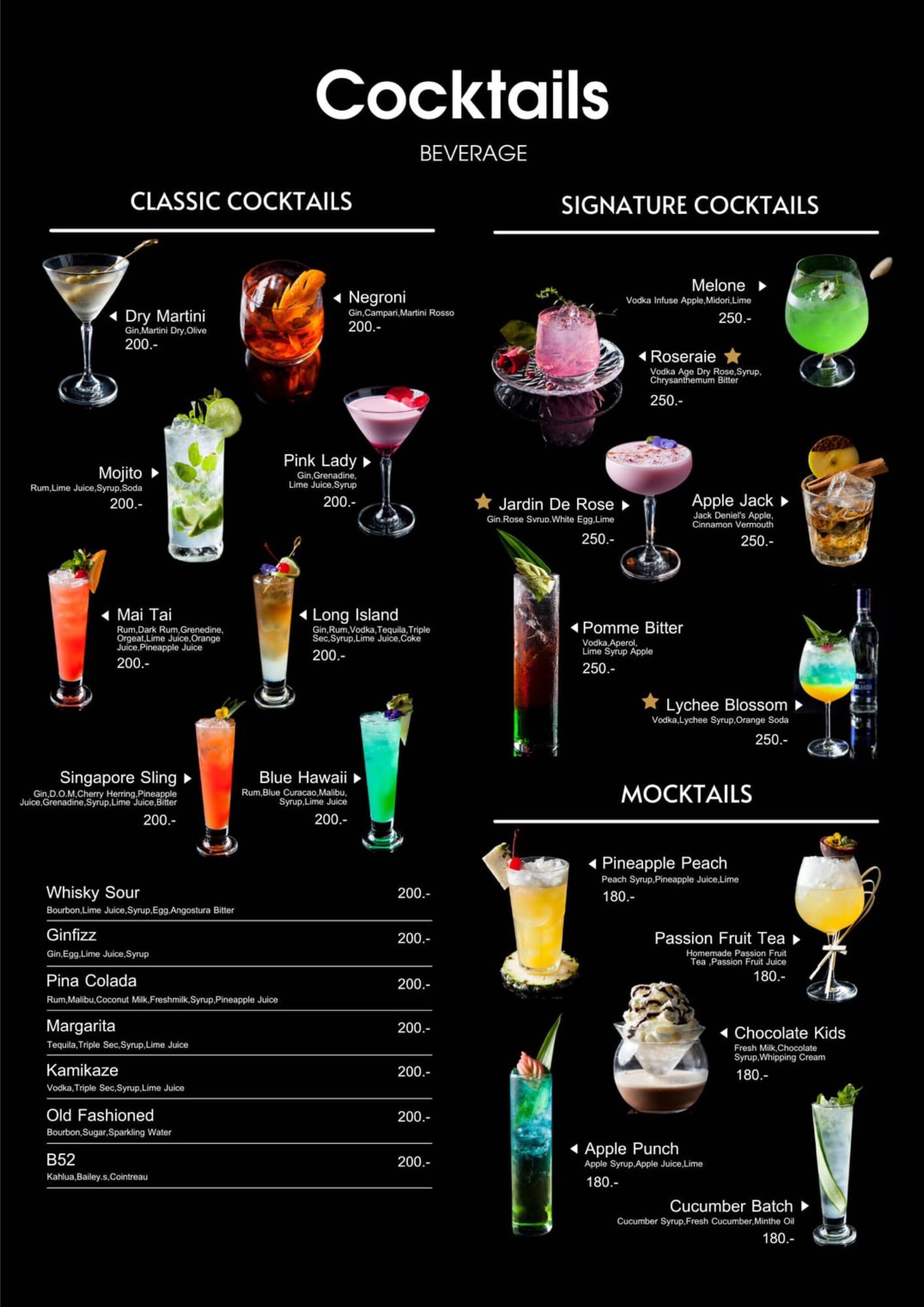 Menu - River View Bar